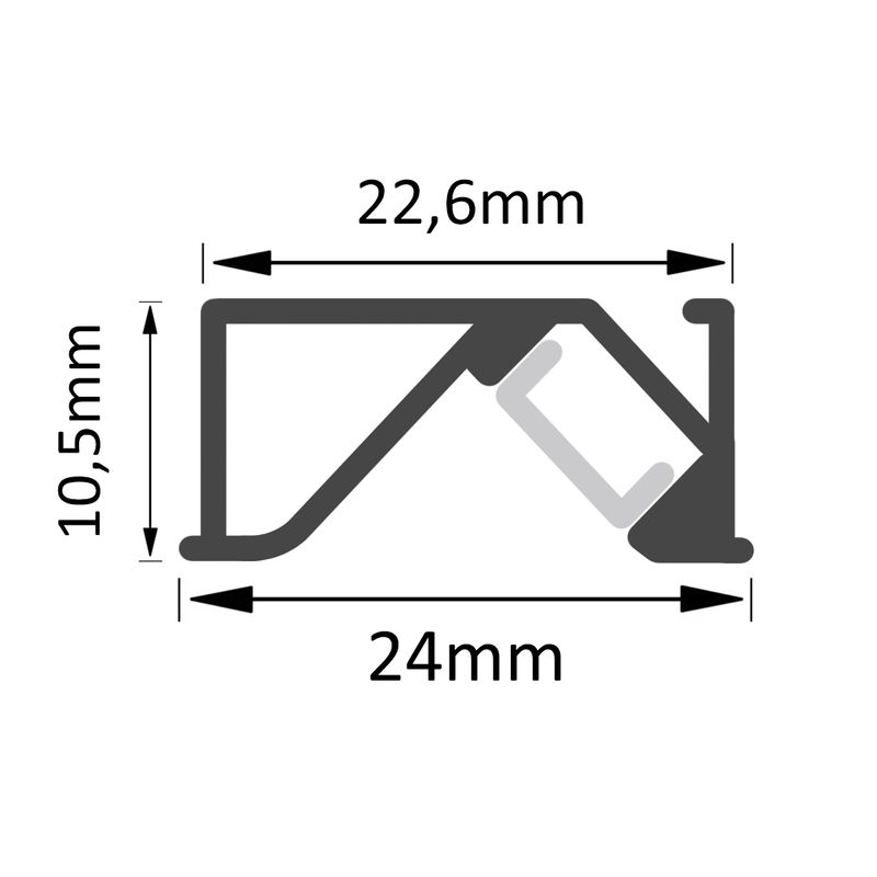 Slim Indirect angle surface LED strip aluminium PROFILE, 3m, brushed ...
