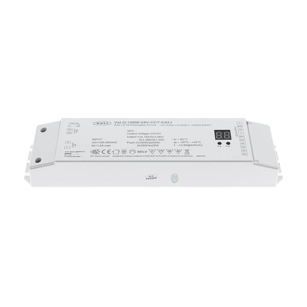 24V DALI DT8 LED DRIVER 100W, dimmable, IP20, for CCT and RGB+W LED ...