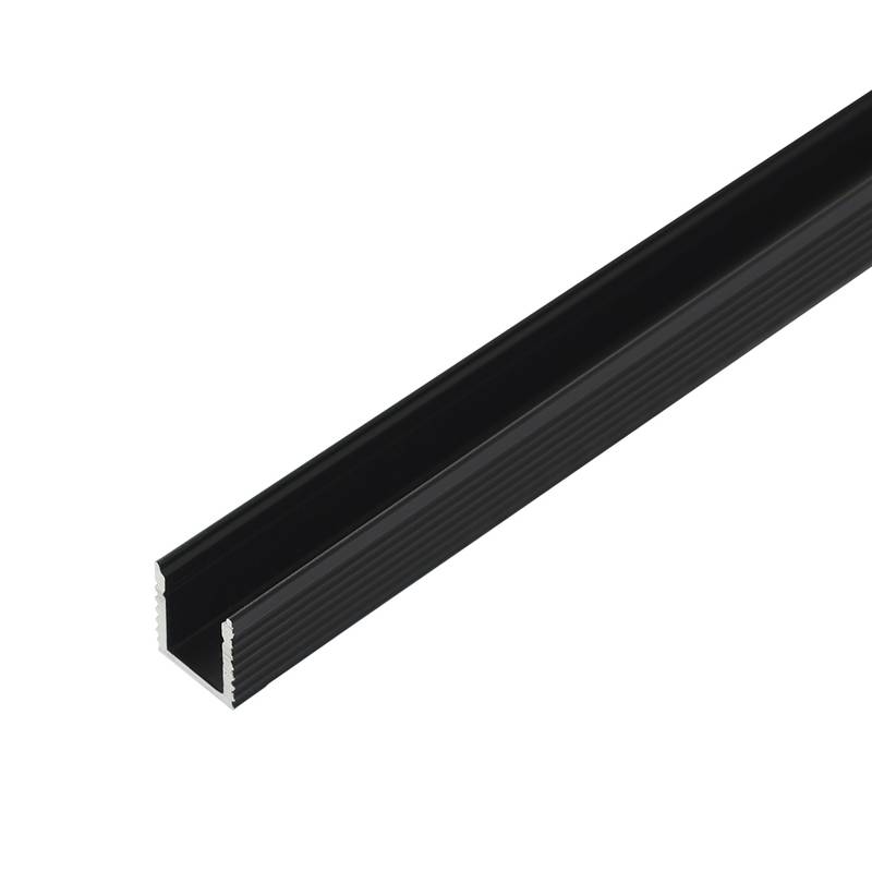 Surface LED strip aluminium PROFILE SOLO MINI, 2m, black - Ledstore.pro