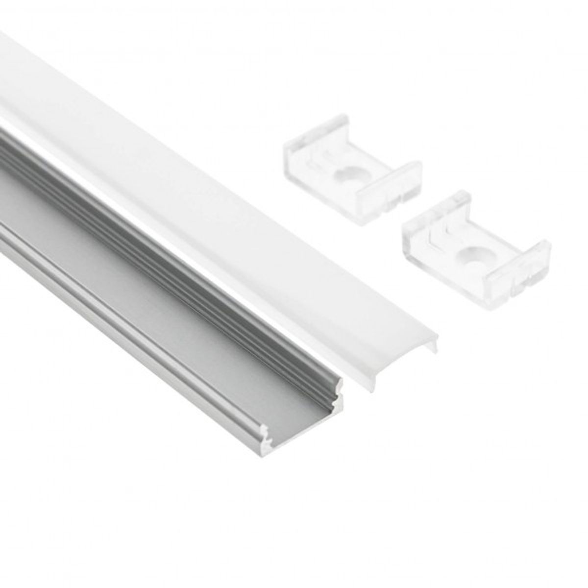 Surface LED strip aluminium PROFILE 2.5m, low, brushed aluminium ...