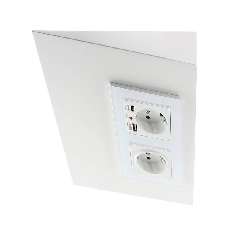 Slim corner socket for kitchen, 2 socket, USB-A and USB-C charging ...
